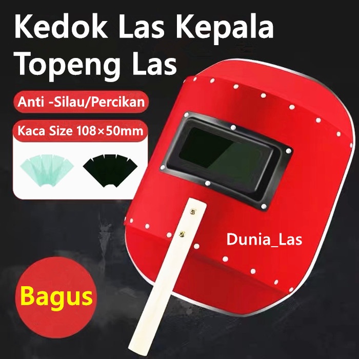 Jual Topeng Las Kedok Las Kepala Helm Las Welding helmet Kaca Hitam ...