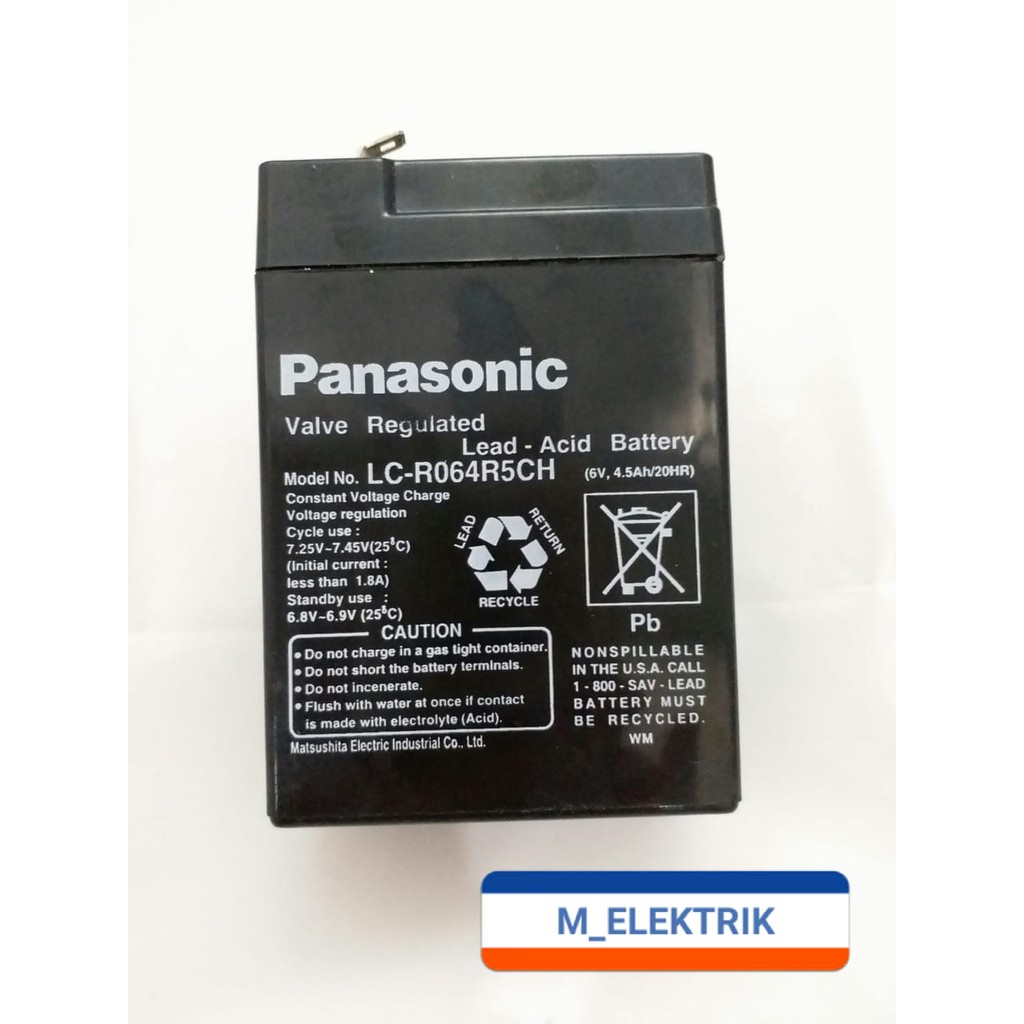 AKI KERING PANASONIC SEALED LEAD-ACID RECHARGEABLE BATTERY 6V 4,5Ah ...