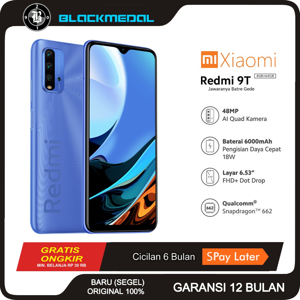 Jual Xiaomi Redmi 9T Twilight Blue 2021 Baru Segel Resmi Original ...