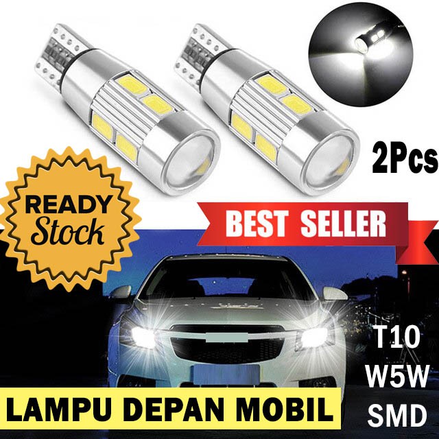 Jual Lampu Depan Mobil Headlight LED T10 W5W SMD 2 PCS Car Front Lamp ...