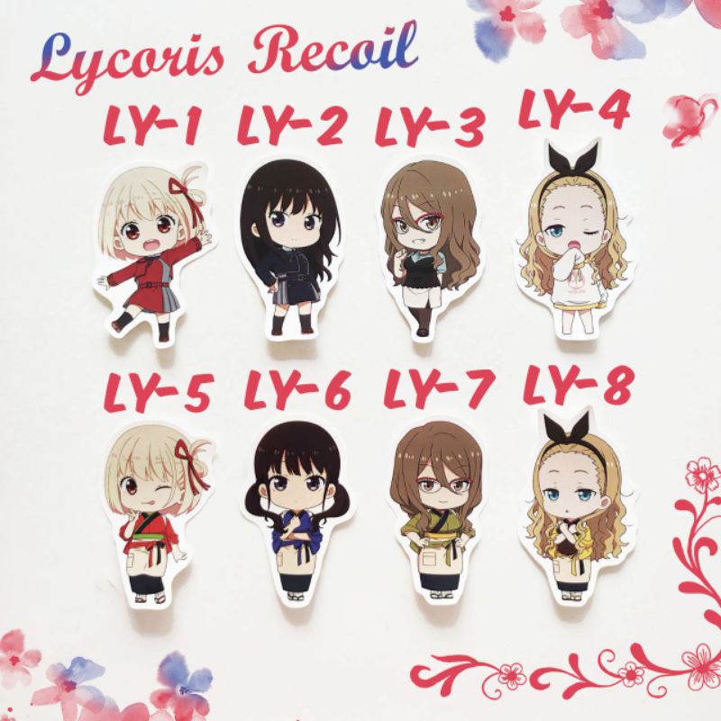 Jual Sticker Anime Lycoris Recoil 1 Nishikigi Chisato Inoue Takina ...