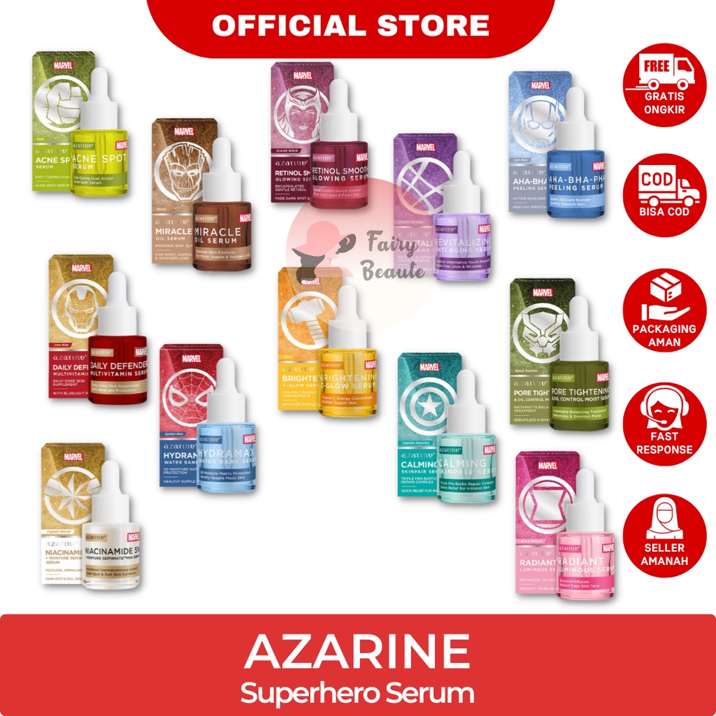 Jual Azarine Superhero Serum Marvel Edition SERIES 20ml | Brightening ...