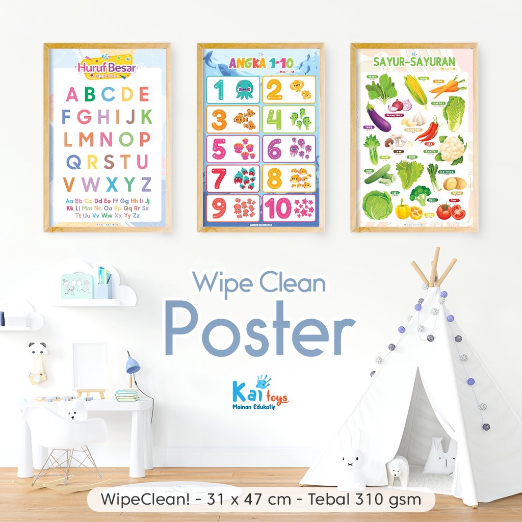 Jual Poster Edukasi Wipe Clean / Laminasi Glossy Full Color Tebal / Poster Belajar Anak Paud ...