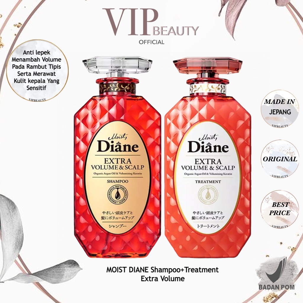 Jual MOIST DIANE Extra Volume Shampoo + Treatment 450ML | Shopee Indonesia