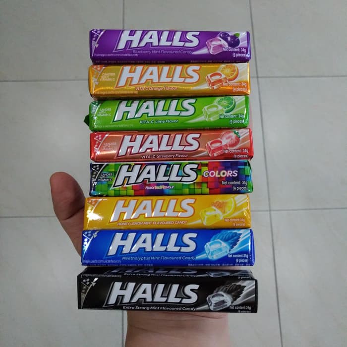 Jual Permen Candy Halls 34 gram isi 9 butir ORIGINAL IMPORT MALAYSIA ...