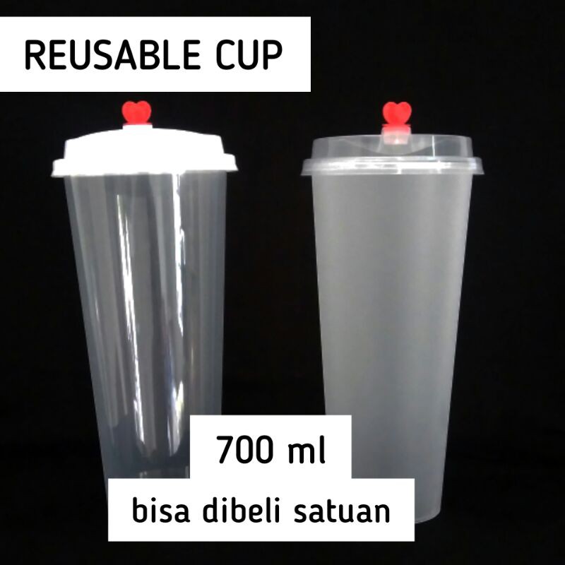 Jual REUSABLE CUP 700ml POLOS SATUAN - PP CUP INJECTION Indonesia ...