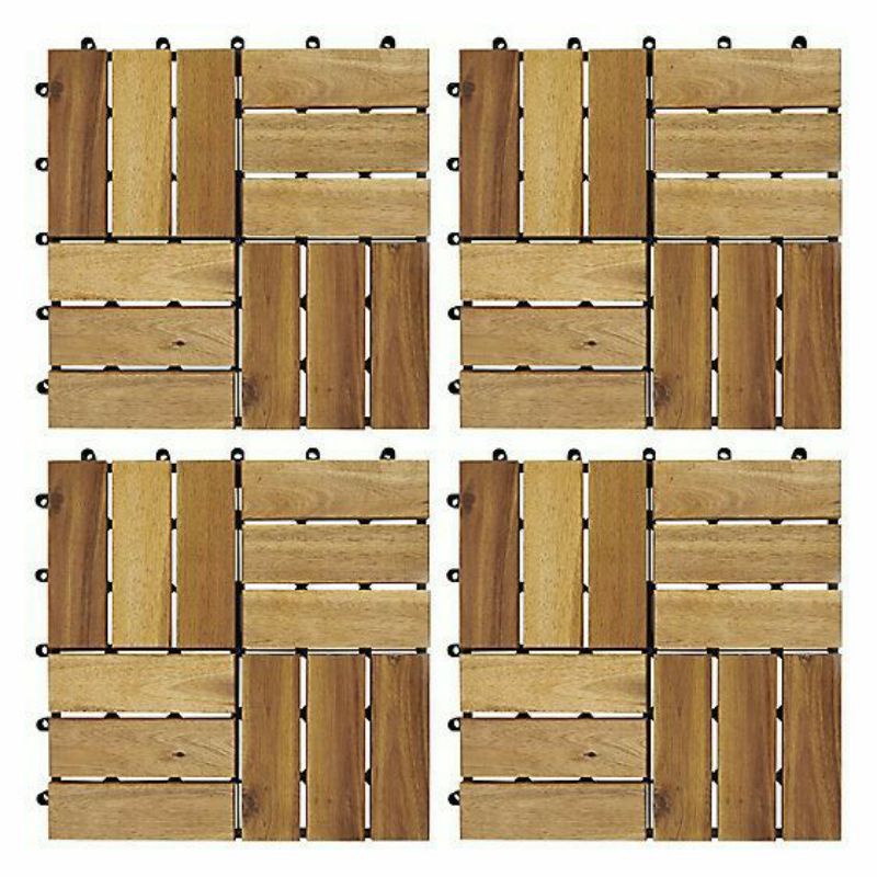 Jual SAF004// LANTAI KAYU UBIN KAYU DECKING TILE KAYU JATI DEKORASI ...