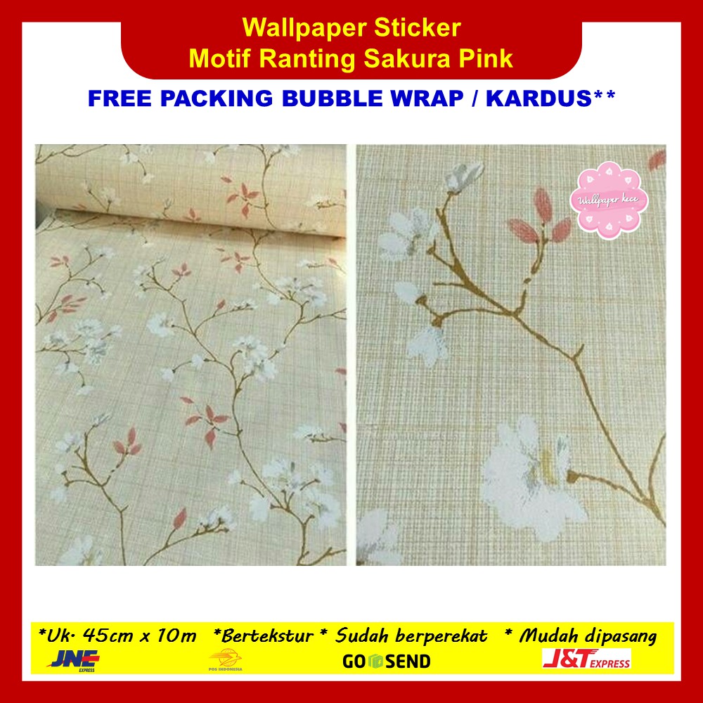 Jual Wallpaper Sticker Dinding Ranting Sakura Pink Walpaper Stiker ...