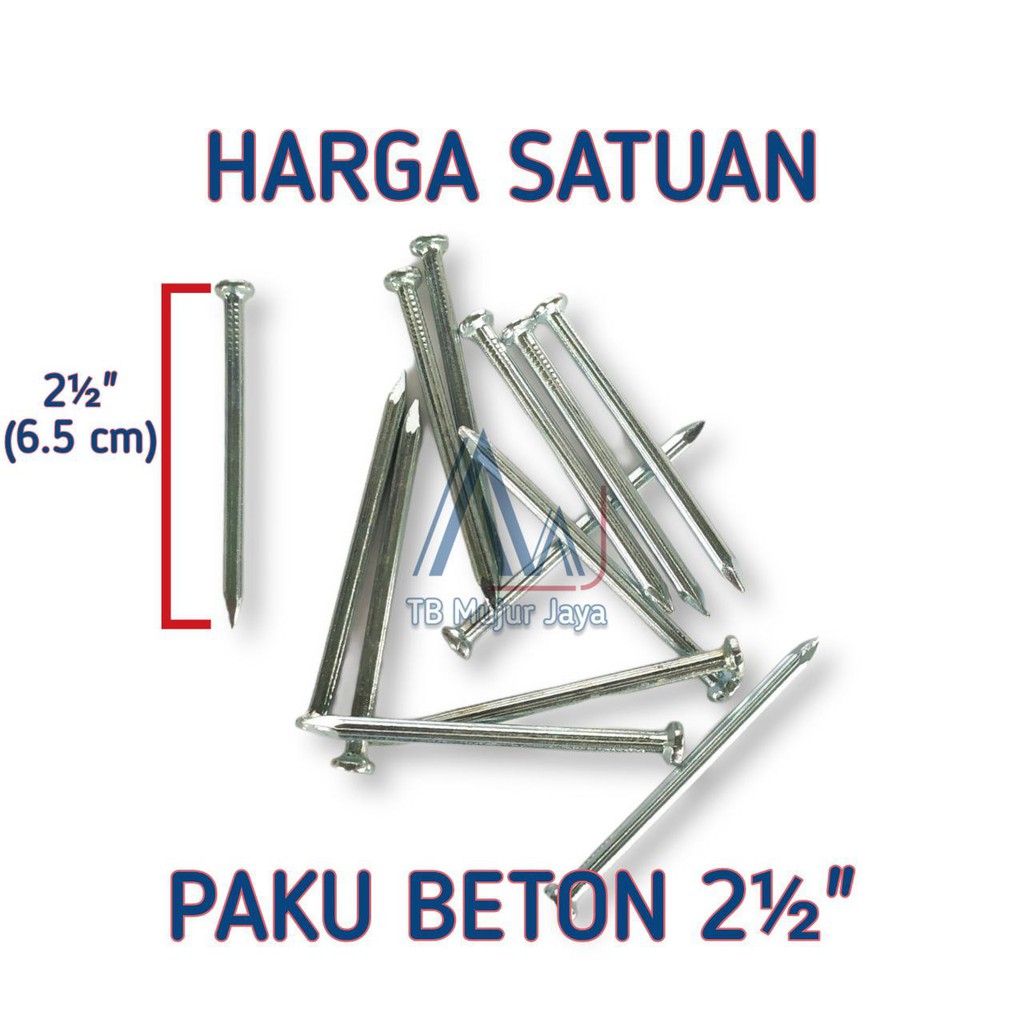 Jual Paku Beton / Tembok / Cor Putih 2 1/2 inch 6,5 cm Satuan | Shopee Indonesia