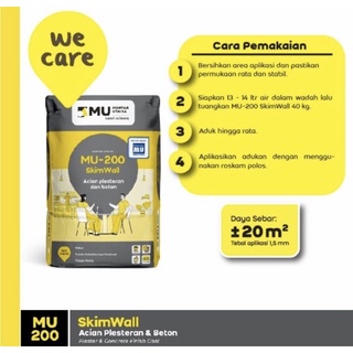 Jual Mortar Utama MU 200 Acian Plester & Beton SkimWall MU200 Ukuran ...