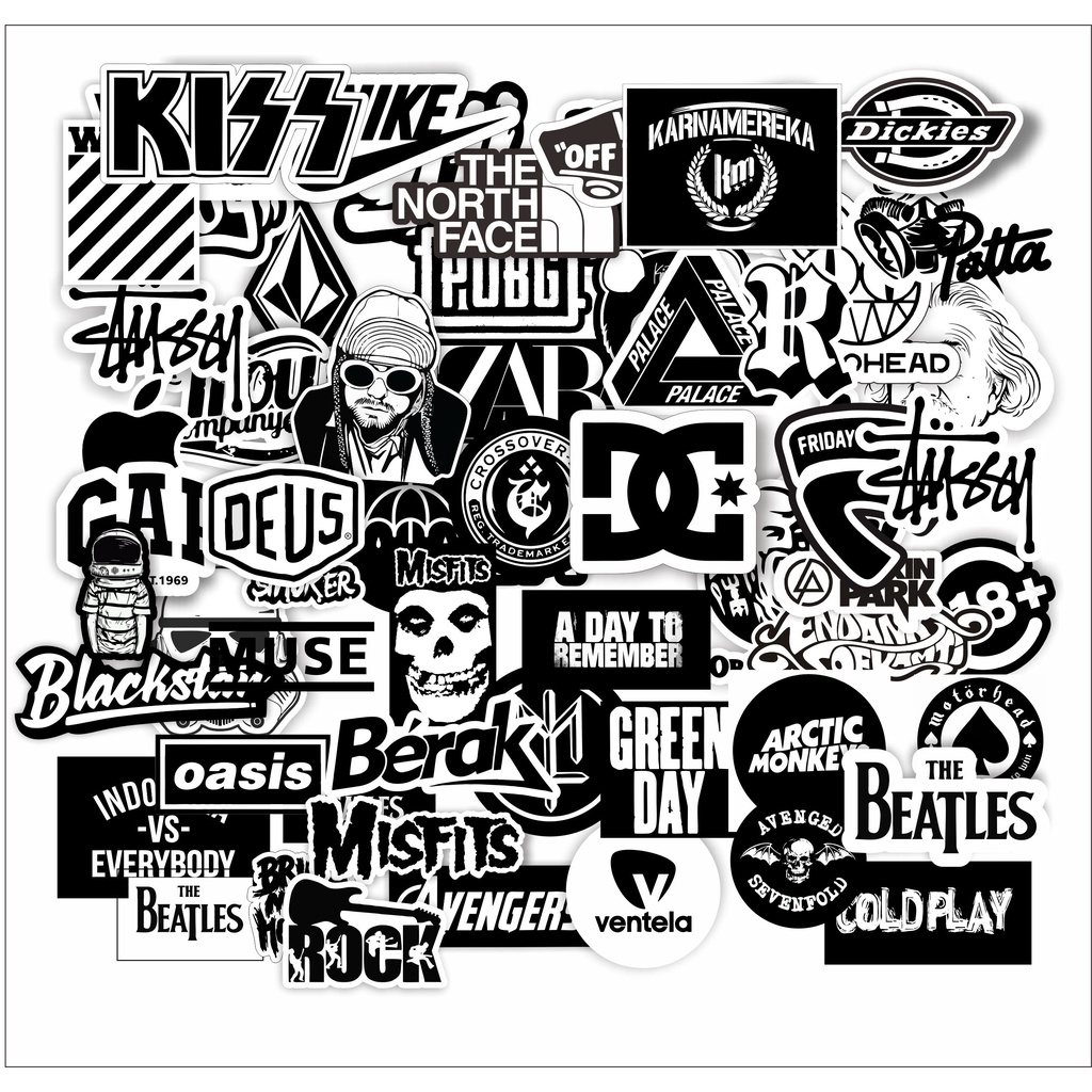 Jual Stiker Sticker Brand Band Rock Metal 15 Pcs Rolling Metalica ...