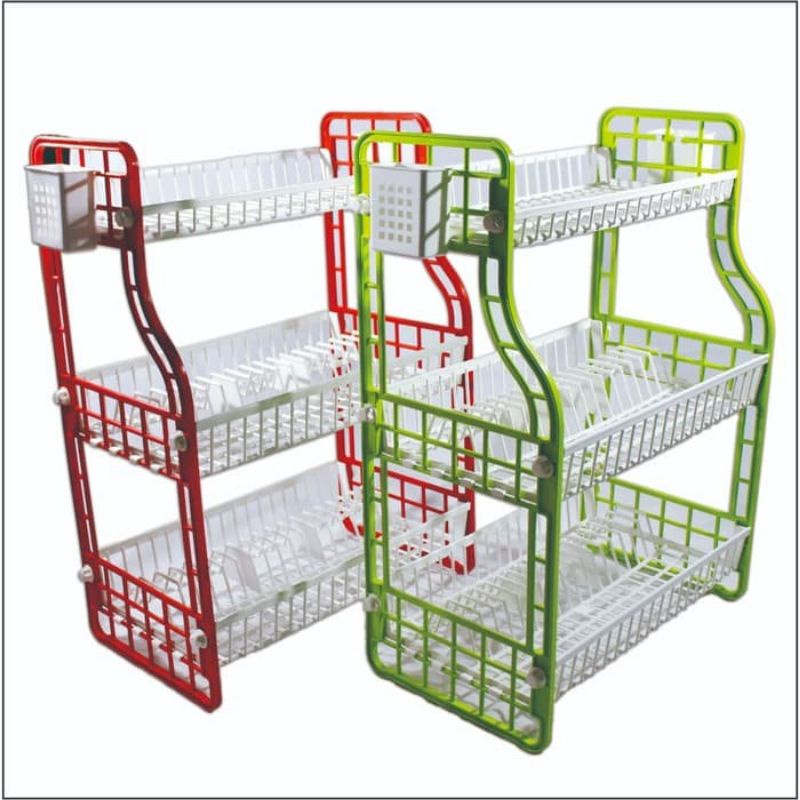 Jual Rak piring plastik Tebal dan kuat 3 susun Master Chef set tempat ...