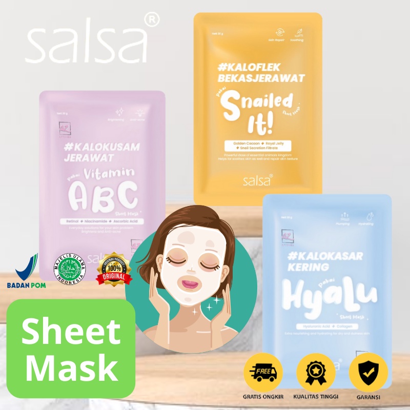 Jual SALSA Sheet Mask - Masker Wajah Daily Mask (Hyaluronic, Vitamin ...