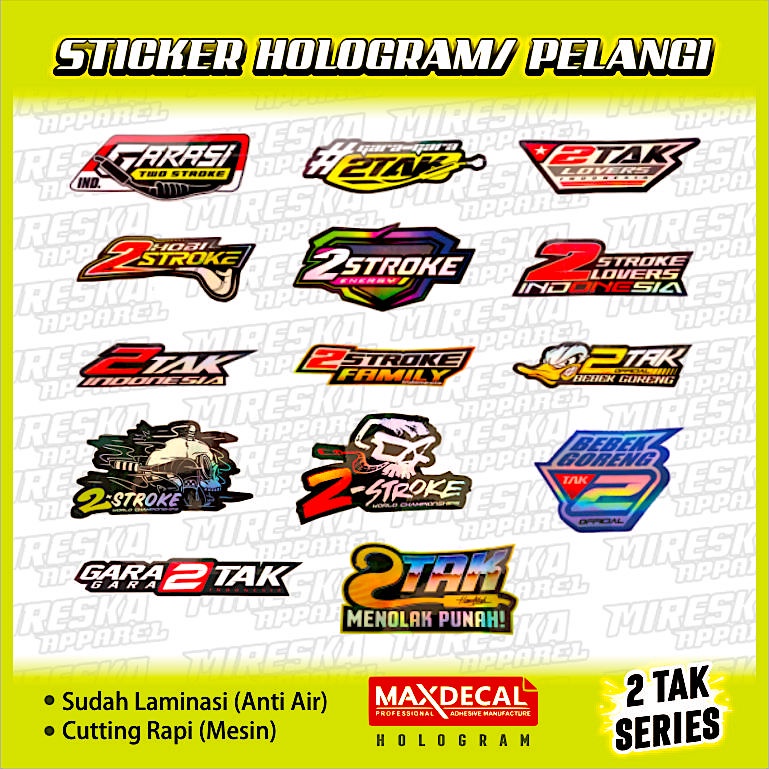 Jual Terbaru!! Stiker Viral Hologram Terlaris 2 Tak 2 Stroke Series ...