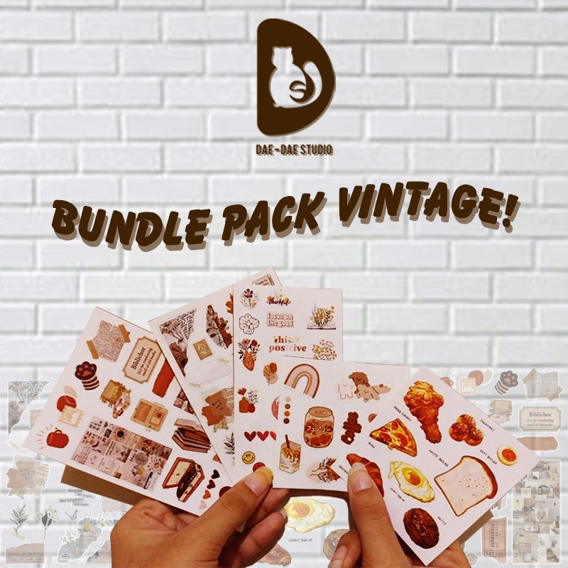 Jual Bundle Pack Aesthetic/Vintage/Cute/food/Aesthetic Sticker/Diary ...