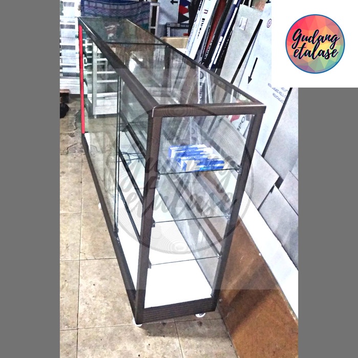 Jual etalase kaca warung/etalase petshop/etalase toko panjang 2 meter ...