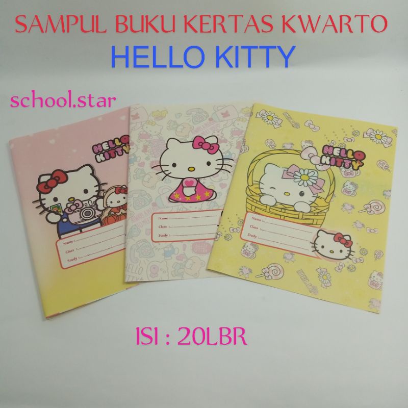 Jual Sampul Buku Kertas isi 20 Lembar Ukuran Kwarto Gambar Hello Kitty ...