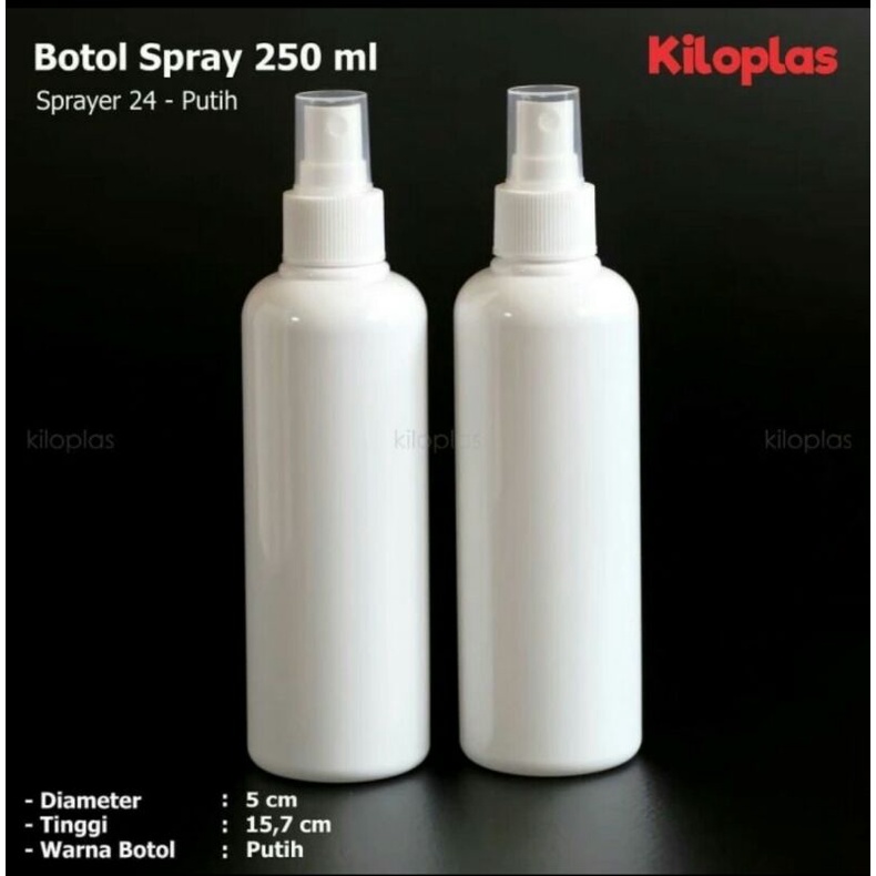 Jual Botol Sprayer 250 ml/Botol Plastik 250 - Sprayer Putih | Shopee ...