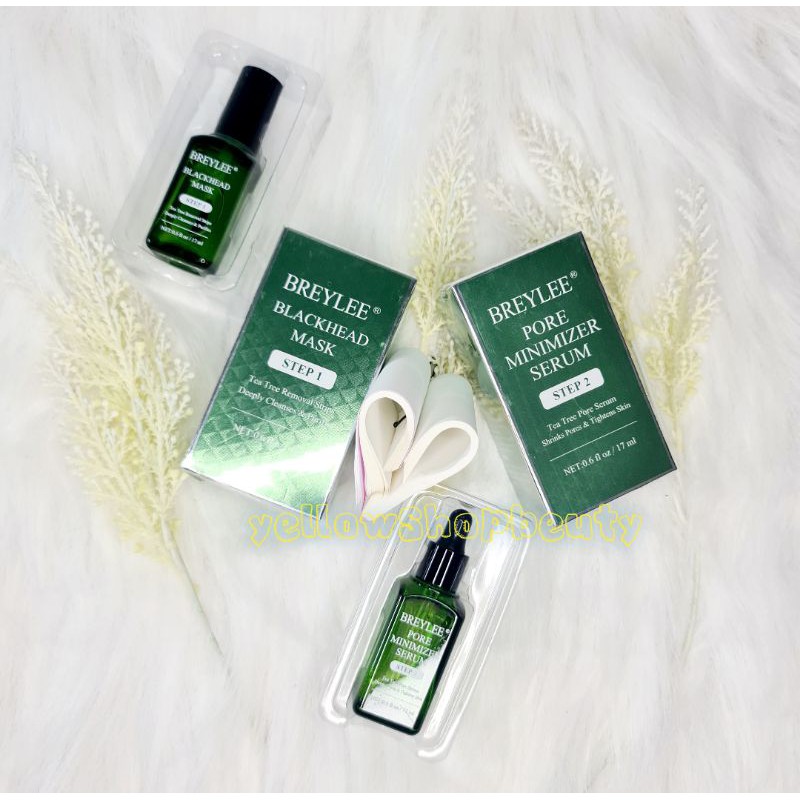 BREYLEE Varian STEP 1 Blackhead & STEP 2 Pore Serum + 100lembar kertas ...