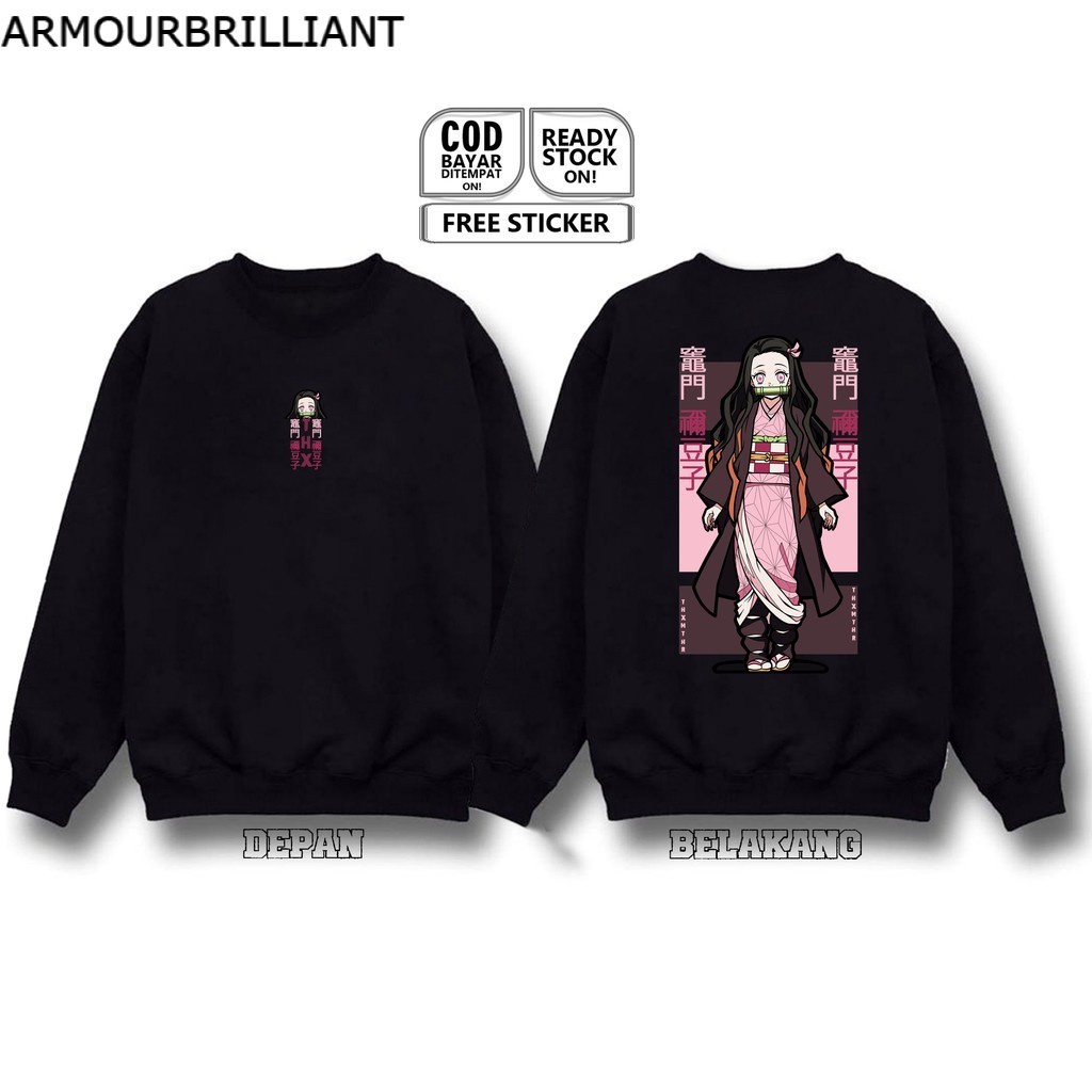 Jual SWEATER CREWNECK NEZUKO KAMADO KIMETSU YAIBA DEMON SLAYER KYODAI ...