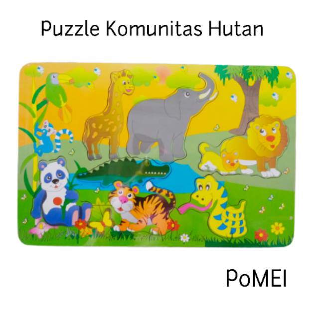 Jual Mainan Edukatif Anak Puzzle Kayu Komunitas Hewan Hutan Sertifikasi ...