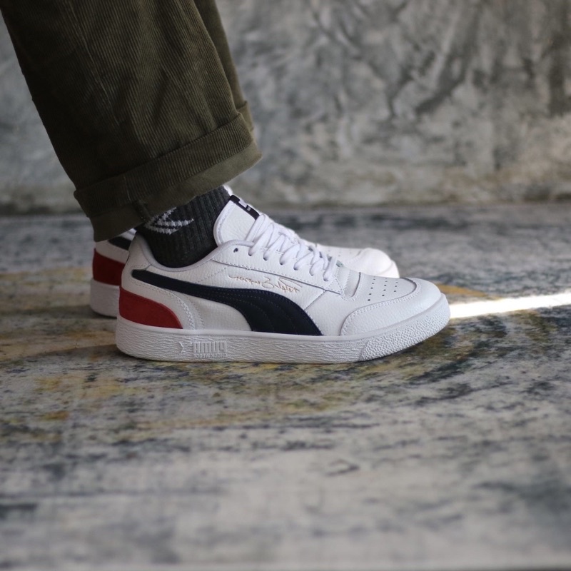 Jual Puma Ralph Samson Low Sneakers White Red Blue | Shopee Indonesia