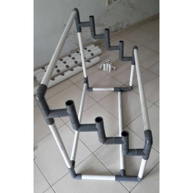 Jual RAK PIPA HIDROPONIK POWER UNTUK PIPA 1 METERAN / STAND PIPA ...