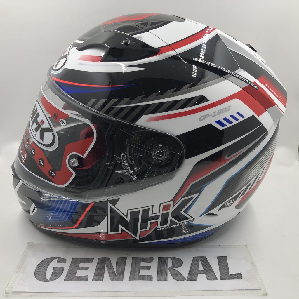 Jual Helm NHK GP1000 GP 1000 Motif Plasma White Red Putih Merah Double ...