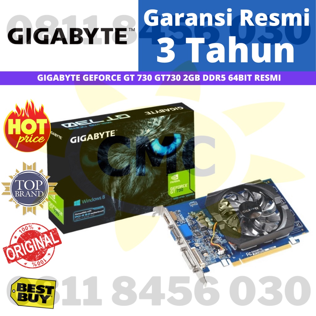 Jual VGA GIGABYTE GEFORCE GT 730 GT730 2GB DDR5 64BIT RESMI | Shopee ...