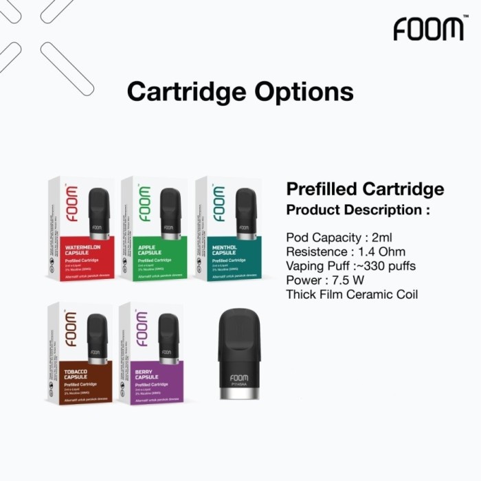 Jual [PREFILLED CARTRIDGE] FOOM X POD CAPSULE PREFILLED CARTRIDGE BY ...