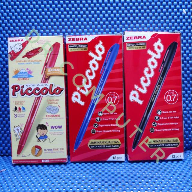 Jual zebra Ballpoint pulpen PICCOLO 0.7 3WARNA Indonesia|Shopee Indonesia
