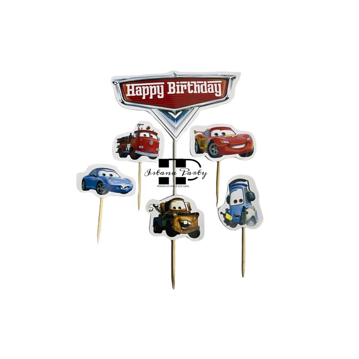 Jual cake topper happy birthday / cake topper cars / hiasan kue mobil ...