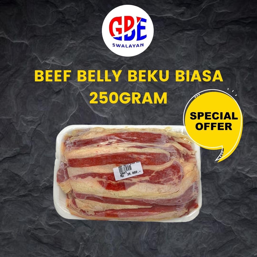 Jual DAGING BELLY BEKU BIASA | BEEF BELLY FROZEN | 250 GRAM BIASA ...