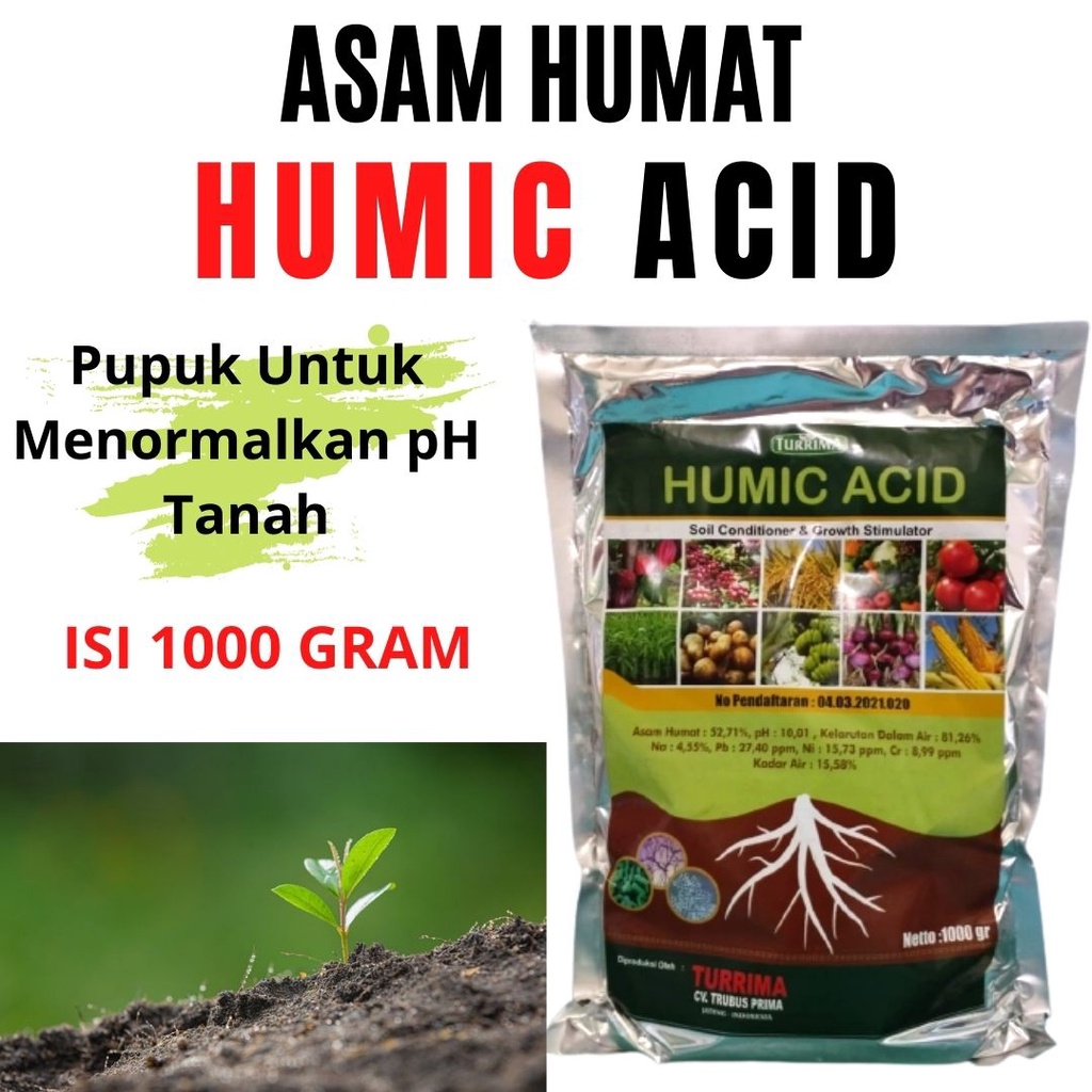 Jual Pupuk Padi Agar Hasil Melimpah, Asam Humat 1 Kg Humic Acid Penyubur Tanah Terbaik | Shopee ...