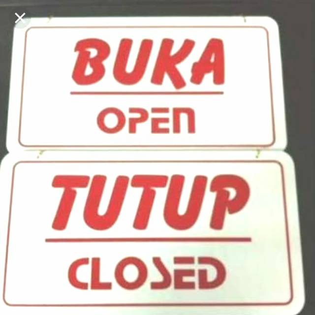 Jual Tanda sign tulisan display board buka tutup open close | Shopee ...
