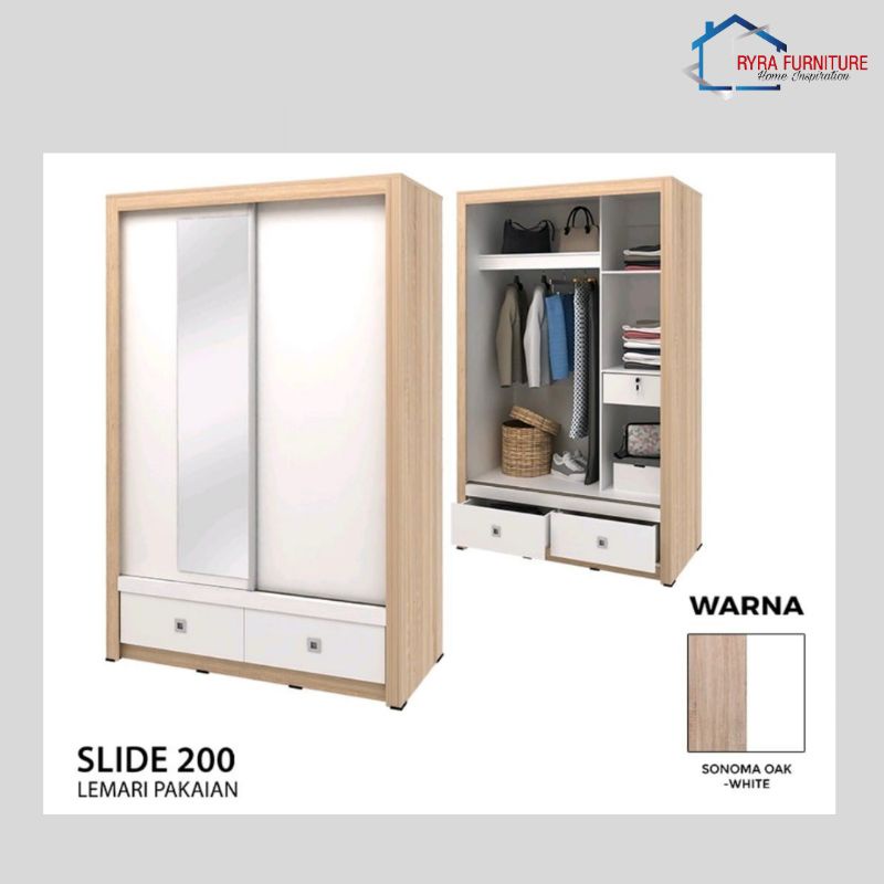Jual LEMARI PAKAIAN SLIDING / LEMARI SLIDING MINIMALIS / LEMARI PUTIH ...