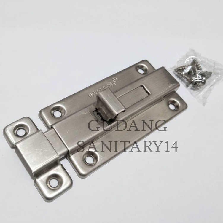 Jual Grendel stainless 3 inch dan 4 inch grendel slot kunci pintu ...