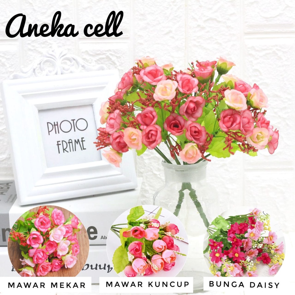 Jual [NEW] Buket Bunga Mawar Rose Mini Flower Daisy Bunga Kuncup Hias ...