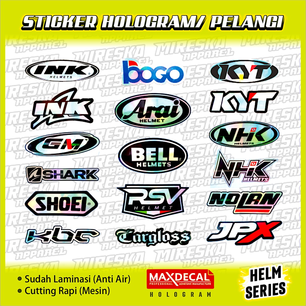 Jual Terbaru!! Stiker Viral Hologram Terlaris Helmet Helm Series ...