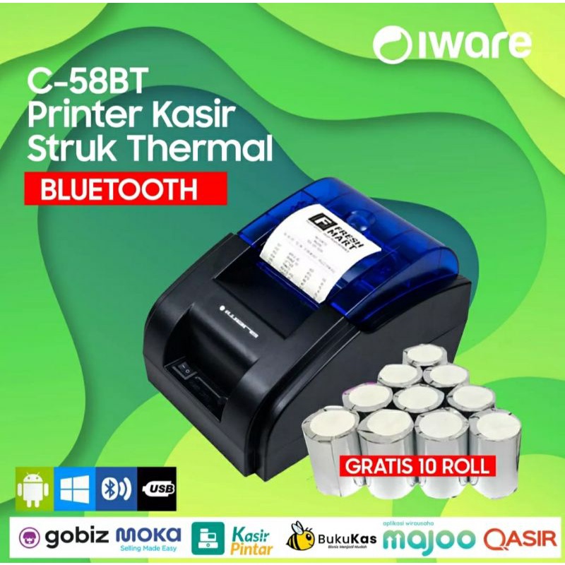 Jual PRINTER KASIR/PPOB PRINTER THERMAL BLUETOOTH support moka Grabfood Gofood | Shopee Indonesia