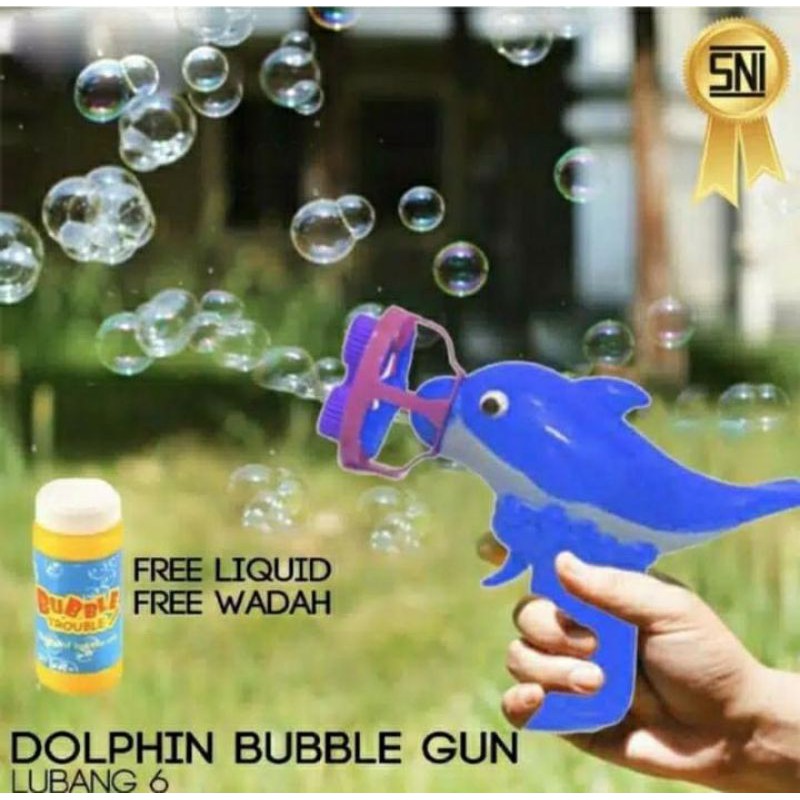Jual Mainan anak Pistol Sabun Bubble Dolphin 5 Mata bubble gun ...