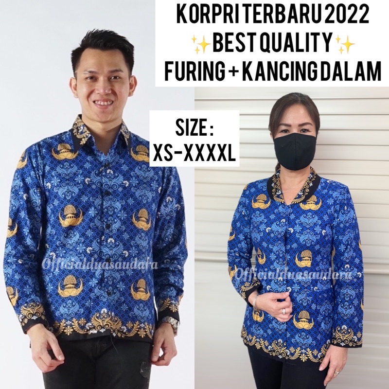 Jual BATIK KORPRI WANITA & PRIA TERBARU 2022 SERAGAM PEMDA SERAGAM KORPRI BAJU KORPRI TERBARU ...