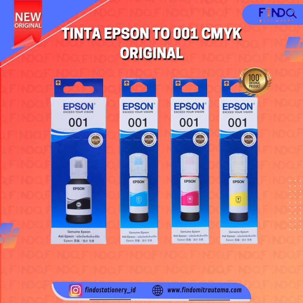 Jual TINTA EPSON 001 CMYK - 100% ORIGINAL | Shopee Indonesia