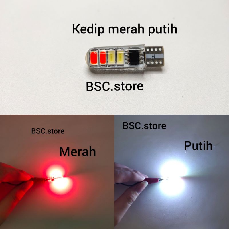 Jual 1 BUAH LAMPU LED T10 JELLY 2 WARNA SENJA SEIN SEN MODE KEDIP. MERAH-PUTIH | Shopee Indonesia