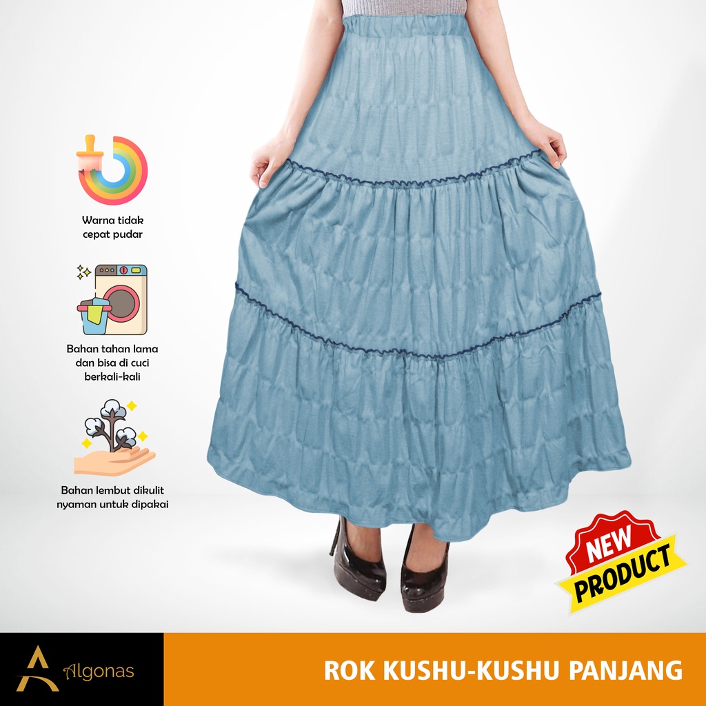 Jual Rok Ruffle Wave 2in1 / Ima Skirt Bahan Tebal dan Nyaman Indonesia ...