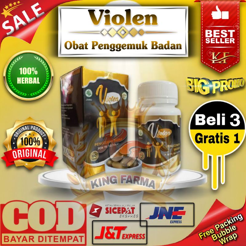 Jual VIOLEN Obat Penggemuk Herbal Penambah Berat Badan (60 Kapsul) Asli ...