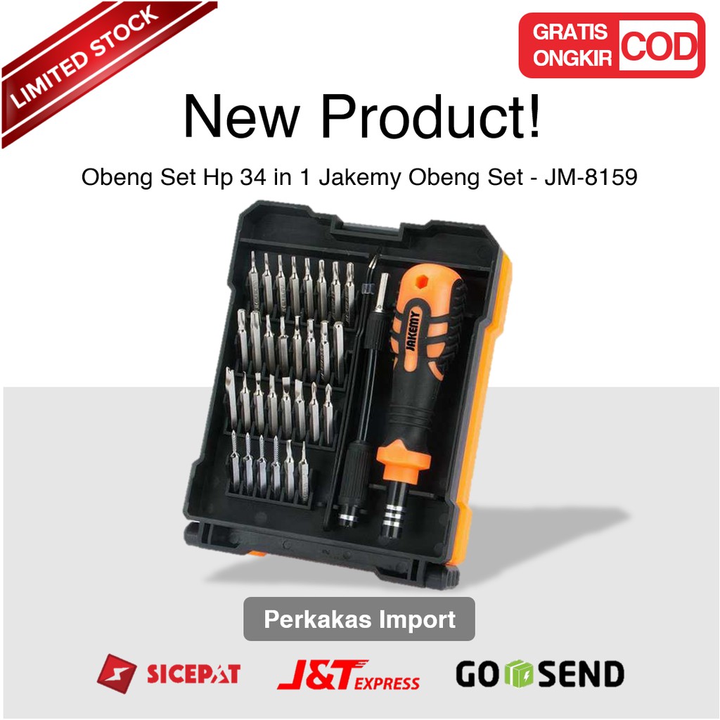 Jual Obeng Set Hp 34 in 1 Jakemy Obeng Set - JM-8159 | Shopee Indonesia