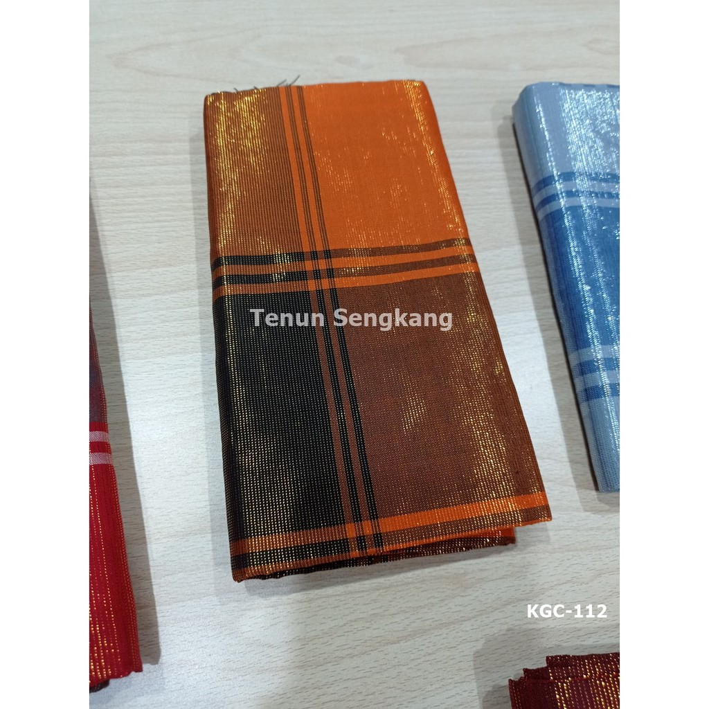 Jual Sarung Bugis Makassar Kotak Genggang Jingga Hitam - Tenun Sengkang ...