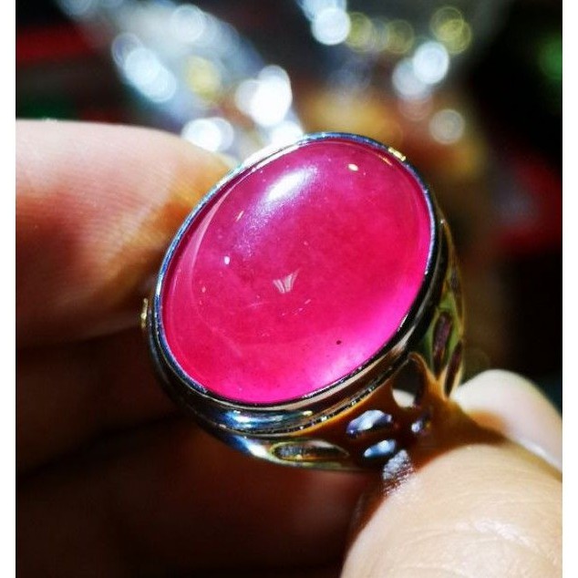 Jual Natural Batu Red Baron Fanta Top Colour Hot Kristal Plus Ring ...
