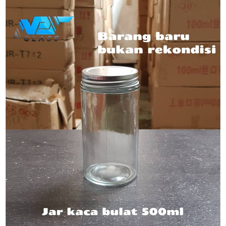 Jual JKTB500 jar kaca 500ml tutup almunium / mason jar kaca / toples ...